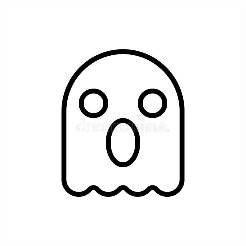 Cute Ghost Symbol on Black Backdrop Stock Vector - Illustration of ...