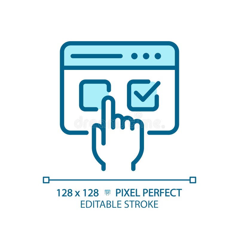 Editable Pixel Perfect Blue Electronic Voting Icon Stock Vector ...