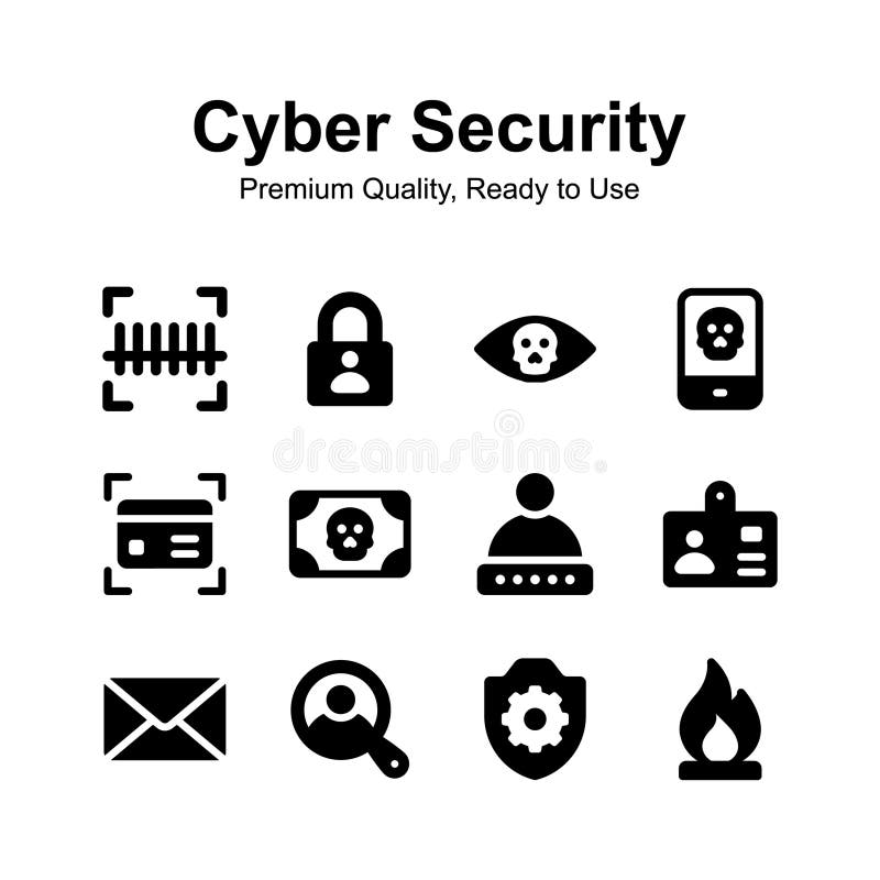 Pixel Perfect Cyber Security Icons Up for Premium Use Stock Vector ...