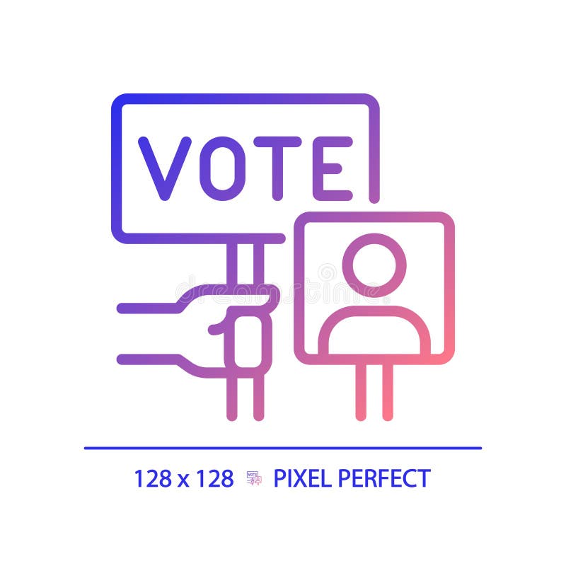 Pixel Perfect Gradient Hand Voting Icon Stock Vector - Illustration of ...