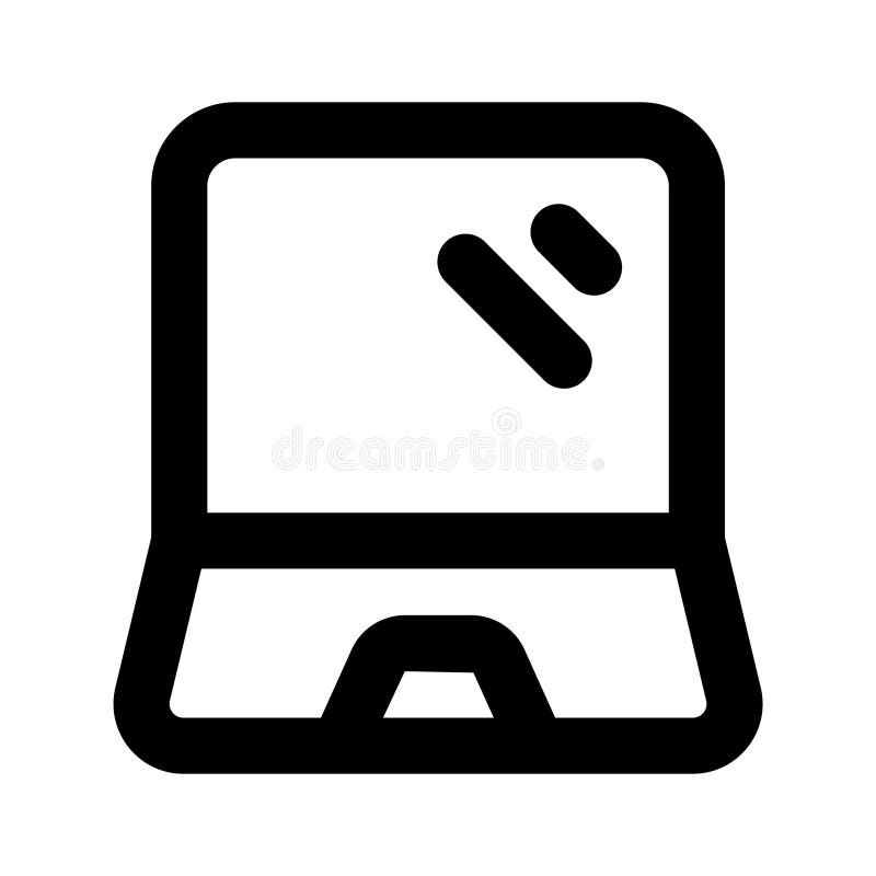 Pixel Perfect Icon of Laptop, Portable Computer Stock Vector ...