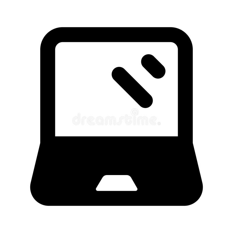 Pixel Perfect Icon of Laptop, Portable Computer Stock Vector ...