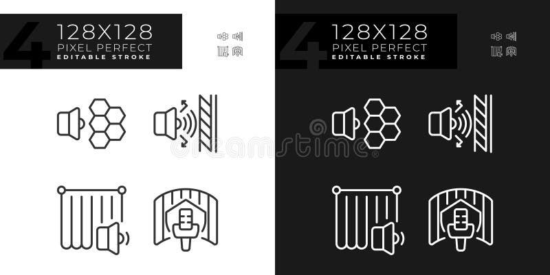 Pixel Perfect Light and Dark Soundproofing Icons Set Stock Vector ... Pixel Perfect Light and Dark Soundproofing Icons Set Stock Vector ...