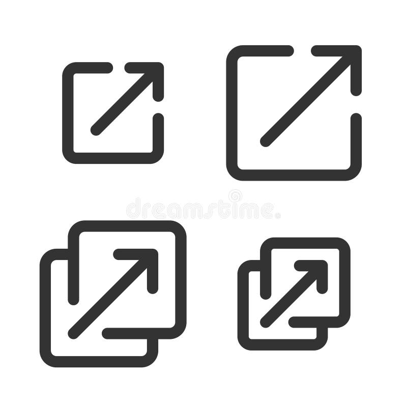 External Link Icon with Arrow and Box, Open in New Window Flat Icon ...