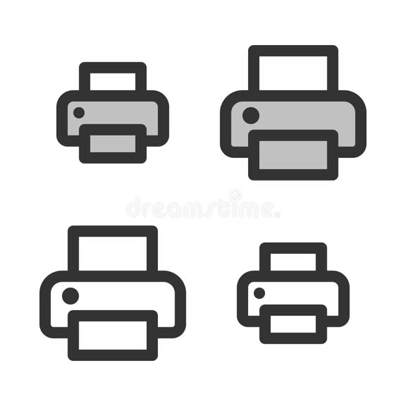 Pixel-perfect Linear Icon of Printer Stock Vector - Illustration of ...