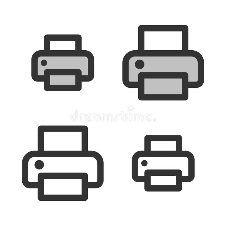 Pixel-perfect Linear Icon of Printer Stock Vector - Illustration of ...