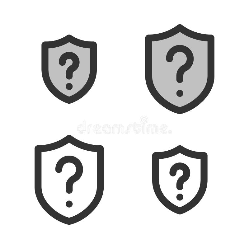 Pixel-perfect Linear Icon of Shield with Question Mark Stock Vector ...