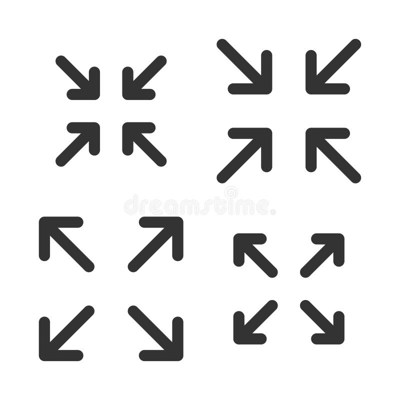 Pixel-perfect Linear Icons of Reduce and Enlarge Screen Size Stock ...