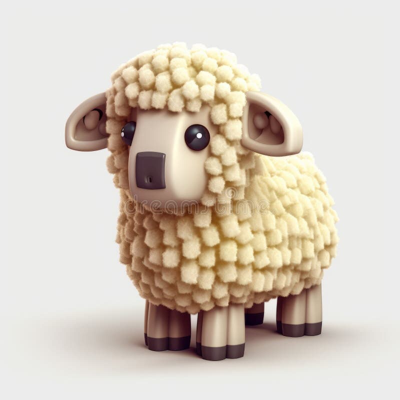 Pixel Perfect Sheep: a Cute 3d Model with Intricate Texture Stock Illustration - Illustration of ...