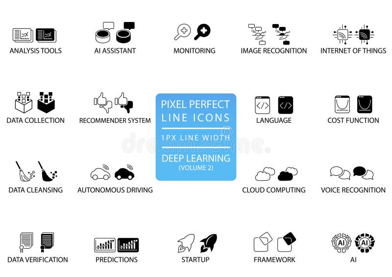 Deep Learning Line Icons Signs Set. Design Collection of Deep Learning ... Deep Learning Line Icons Signs Set. Design Collection of Deep Learning ...