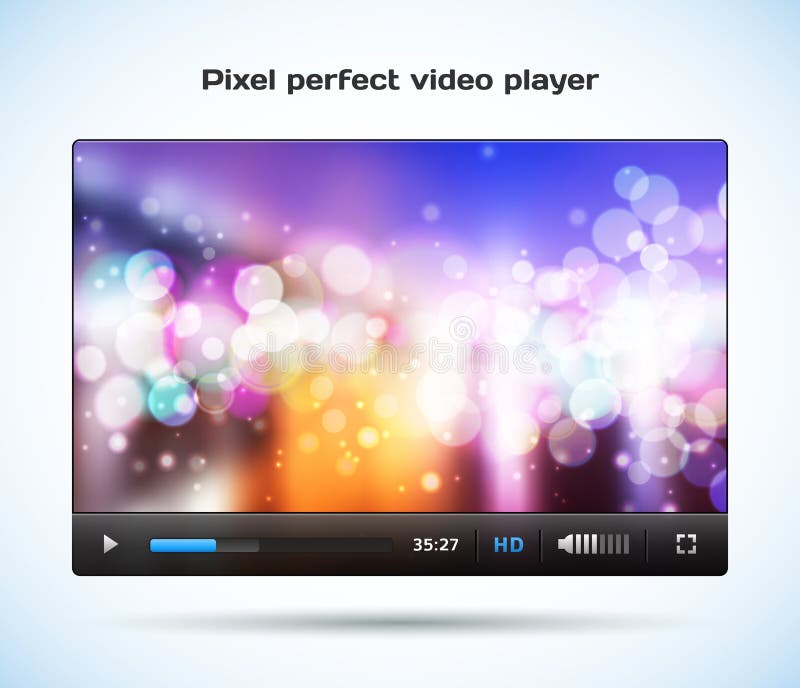 Pixel Perfect Video Player for Web. Stock Vector - Illustration of ...