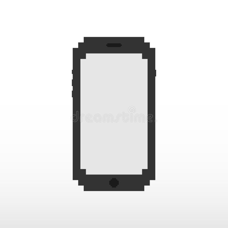 Pixel phone mobile. stock vector. Illustration of symbol - 107435799