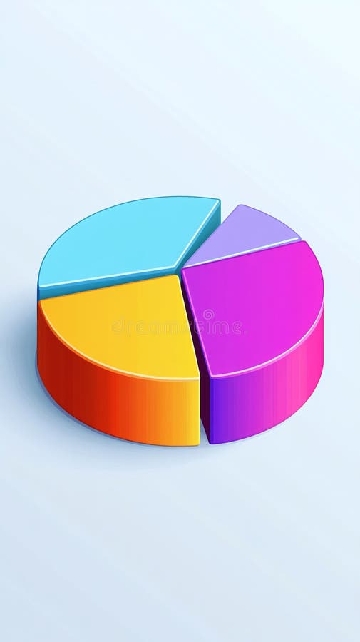 Pixel Pie Chart in Bright Colors Representing Financial Data for a ...
