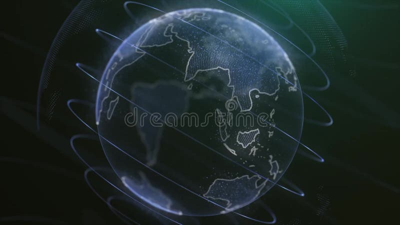 Pixel Planet Earth Animation. Animation of Space with Digital Exploding ...