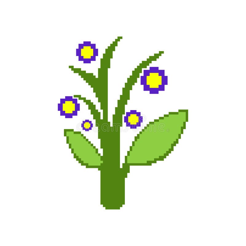 Pixel plant icon stock vector. Illustration of life, ornament - 72884167