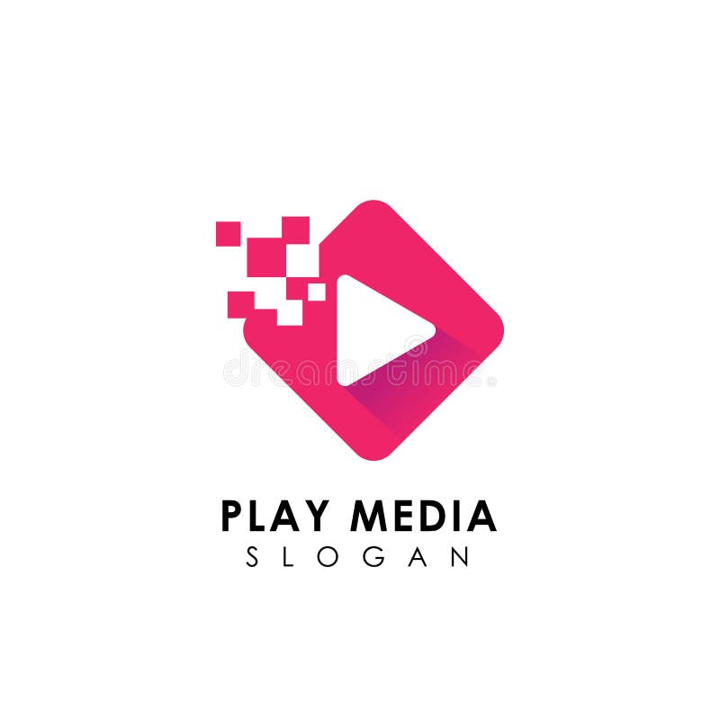 Pixel Play Media Logo Design Template. Play Icon Symbol Design Stock ...