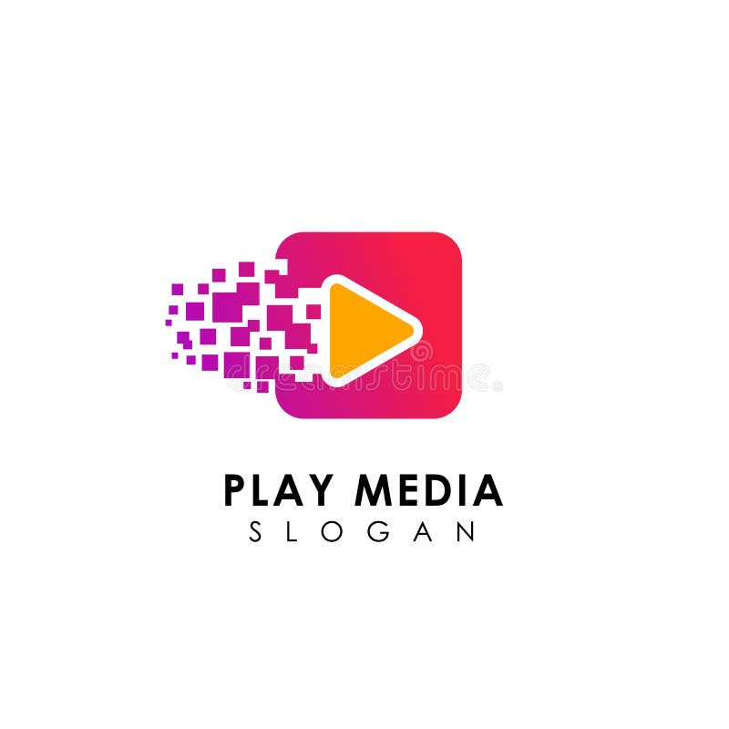 Pixel Play Media Logo Design Template. Play Icon Symbol Design Stock ...