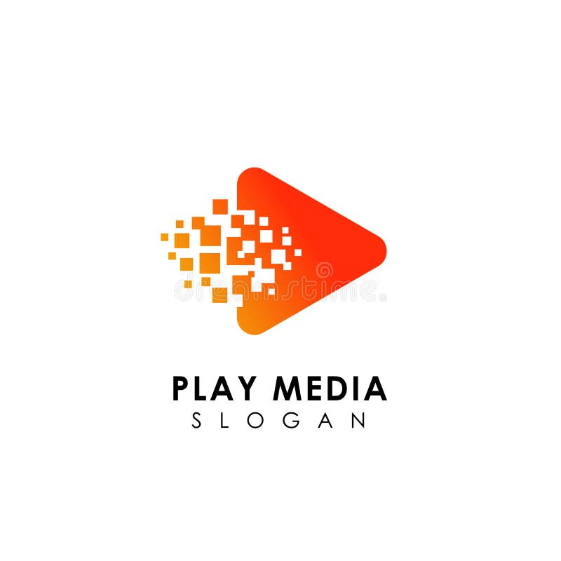 Pixel Play Media Logo Design Template. Play Icon Symbol Design Stock ...