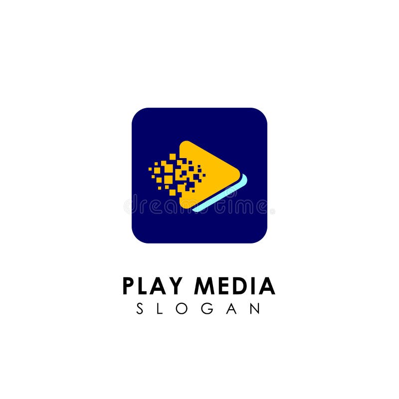 Pixel Play Media Logo Design Template. Play Icon Symbol Design Stock ...