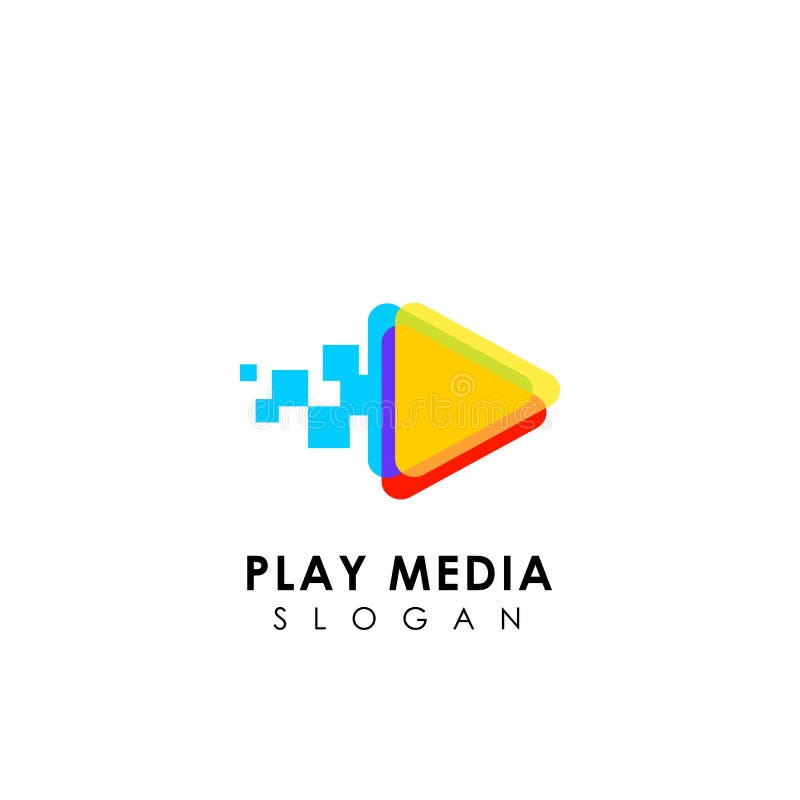 Pixel Play Media Logo Design Template. Play Icon Symbol Design Stock ...