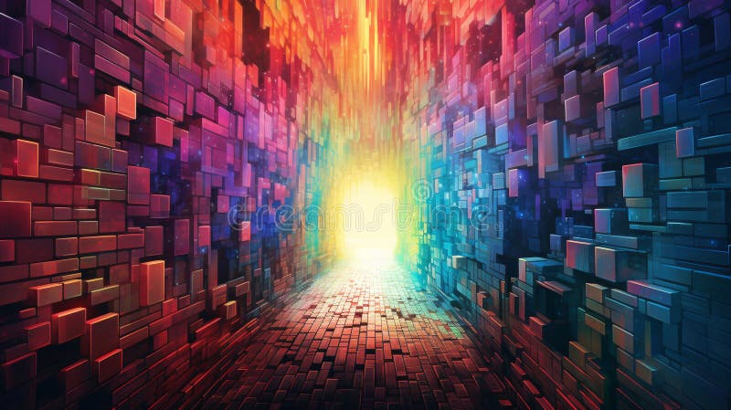 Pixel Portal: Gateway To the Digital Imagination Stock Illustration ...