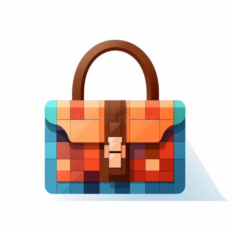 Pixel Purse Vector Design: Post-cubist Pioneer-inspired Icon Stock ...
