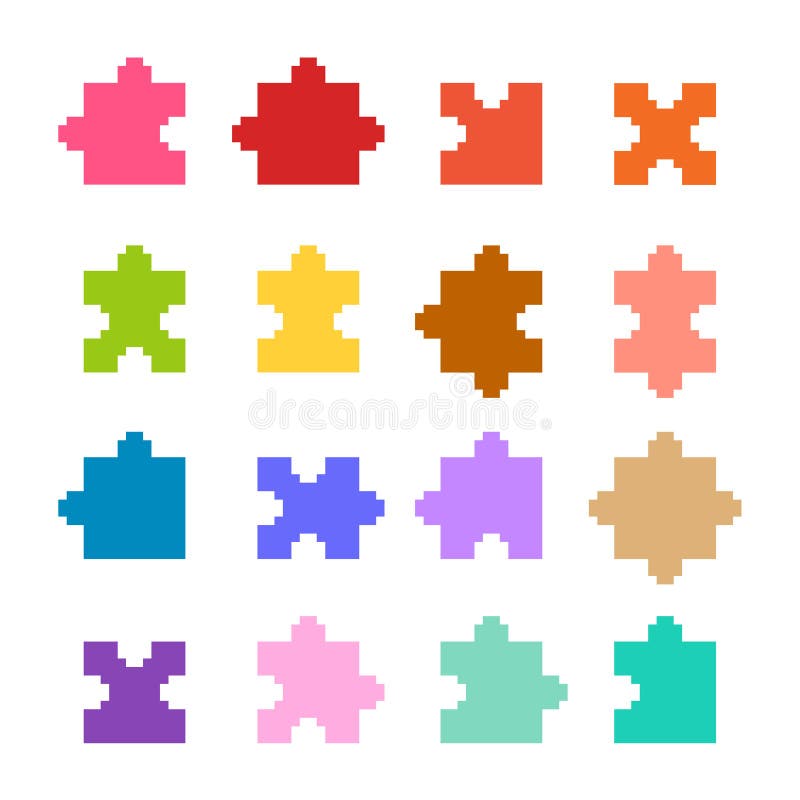 Pixel puzzle. Vector stock vector. Illustration of color - 147370882