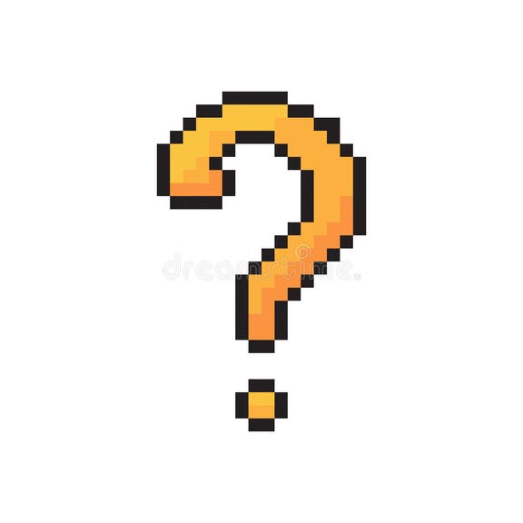 Pixel Question Icon. Orange Query Shape. Retro Pixelated Symbol. Vector ...