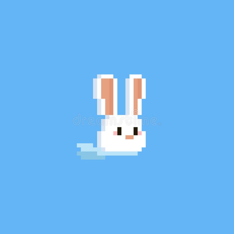 Pixel Rabbit Head with Blue Scarf.Easter Day.8bit. Stock Illustration ...