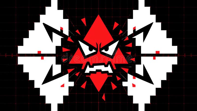 Pixel Rage, Red and Black Abstract Art Design Features a Bright Red ...