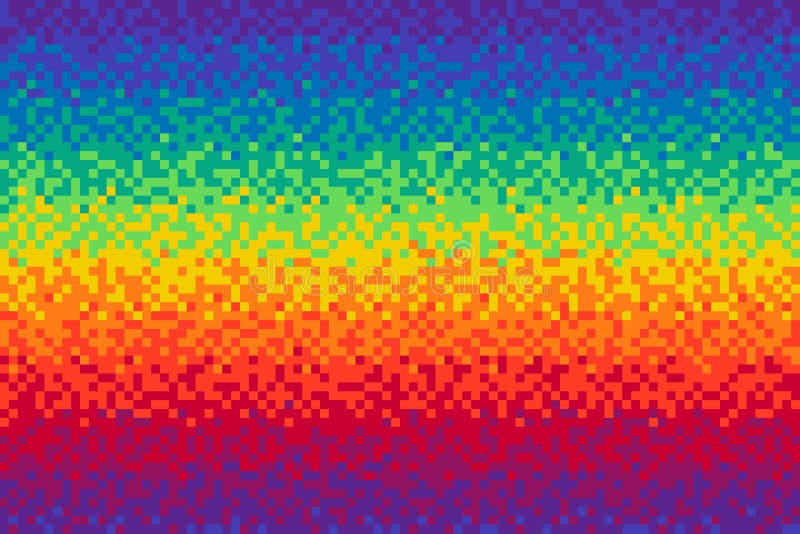 Pixel Rainbow Background Seamless Pattern Stock Vector - Illustration ...