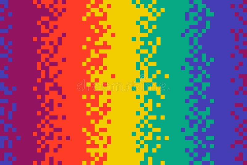 Pixel Rainbow and Clouds Image. Pattern Crochet Sample Stock ...