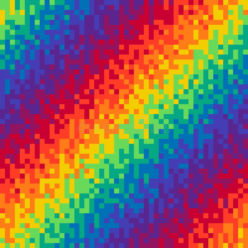 Pixel Rainbow Background Seamless Pattern Stock Vector - Illustration ...