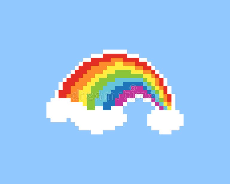Rainbow Cloud Pixel Pattern Stock Illustrations – 73 Rainbow Cloud ...