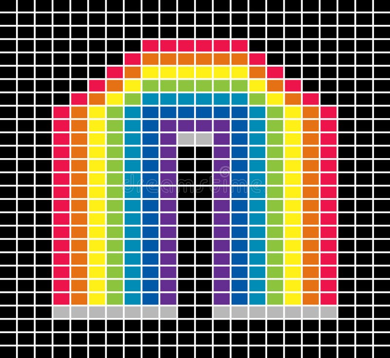 Pixel rainbow stock vector. Illustration of geek, design - 242918091