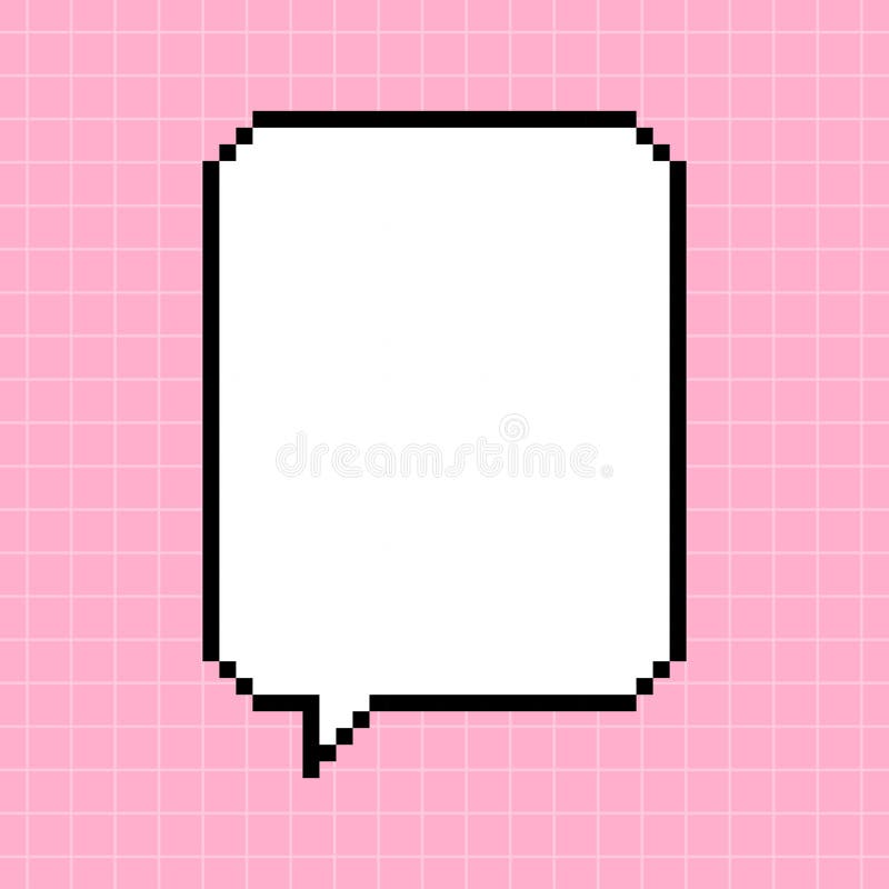Pixel Rectangular Vertical Dialog Box on a Pink Checkered Background ...