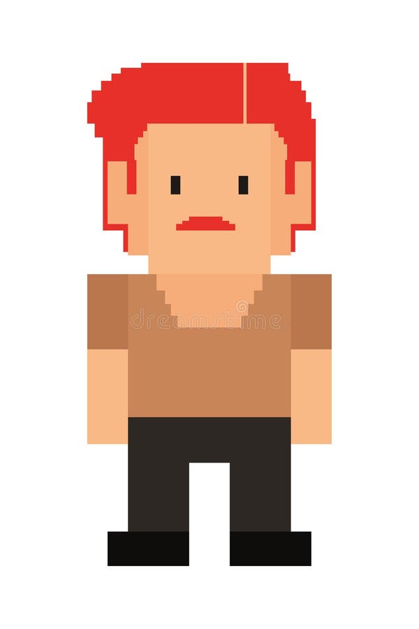 Pixel redhead man stock vector. Illustration of level - 273186099