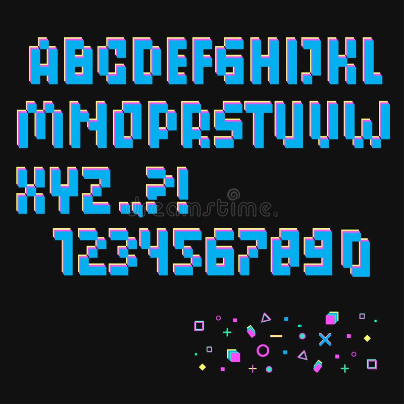 Pixel Retro Arcade Game Style Font Design, 3d Alphabet, Letters and ... Pixel Retro Arcade Game Style Font Design, 3d Alphabet, Letters and ...