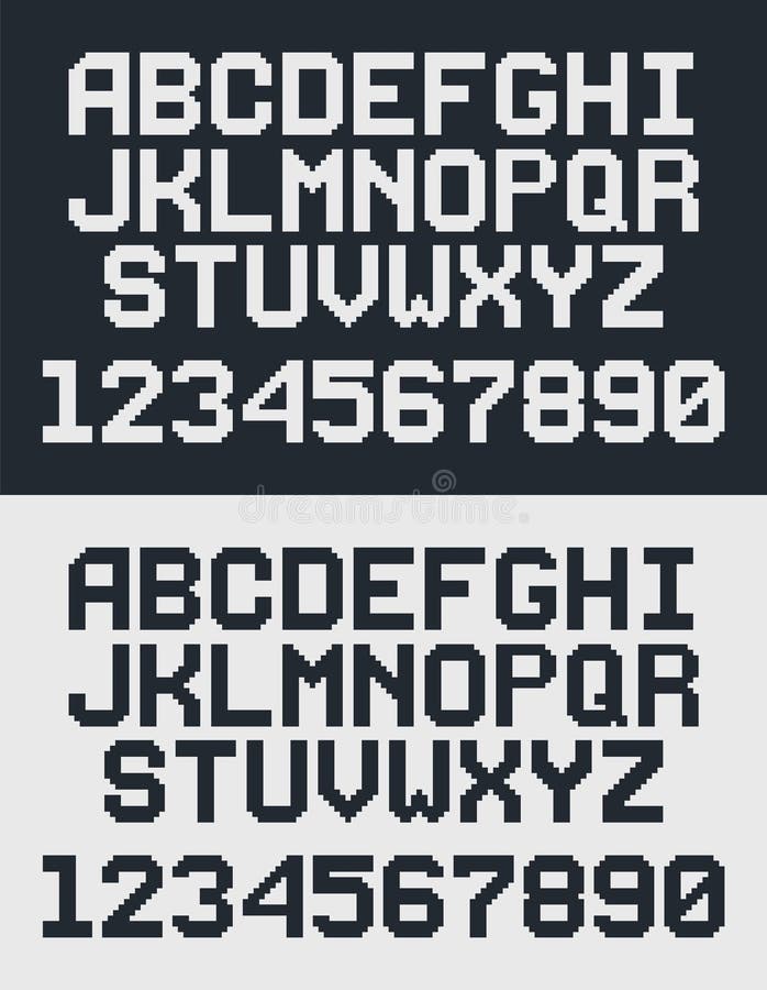 Pixel retro font stock vector. Illustration of geometric - 106402081