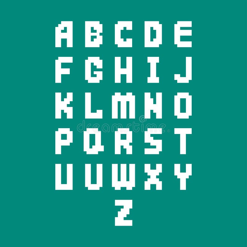 Pixel Retro Font Red Computer Game Design 8 Bit Letters Numbers ...