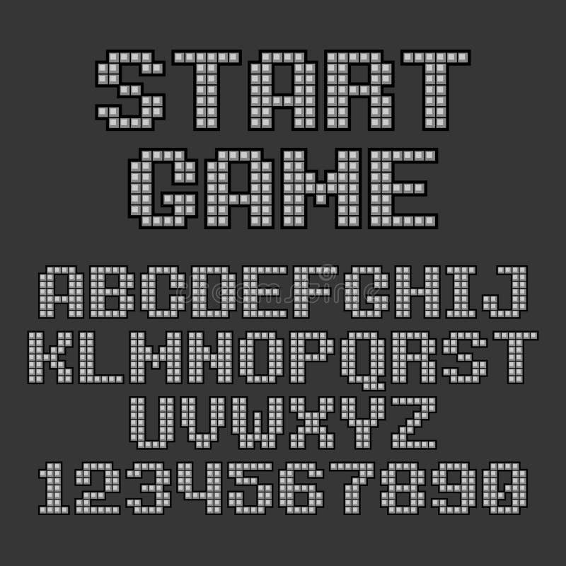 Pixel Retro Style Video Game Font. Vector Stock Vector - Illustration ...