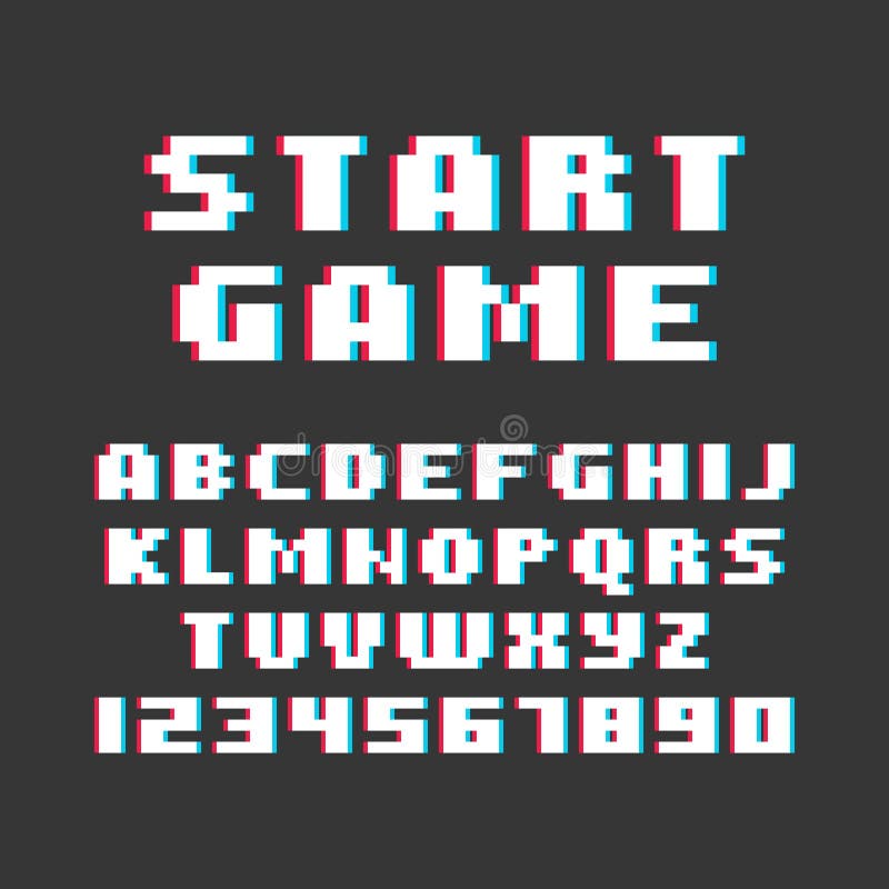 Pixel Game Retro Style Font Stock Vector - Illustration of computer ...