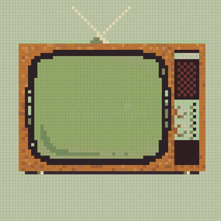Pixel retro tv stock vector. Illustration of retro, news - 31287945