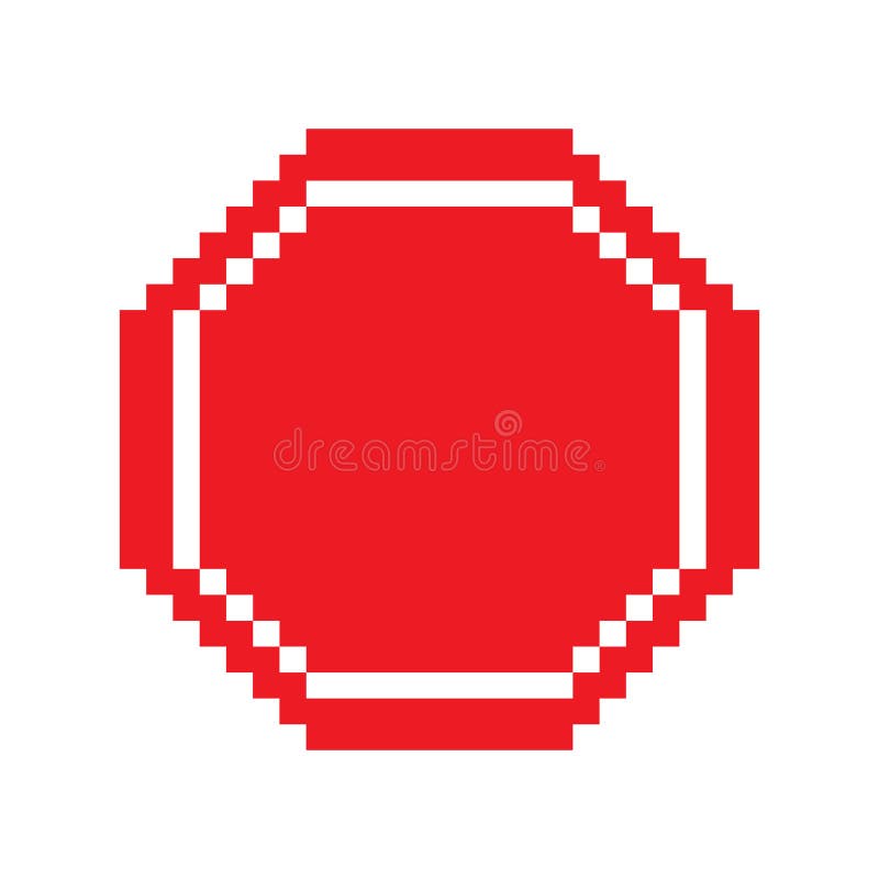 Pixel Road Sign Icon Simple Design. Vector Stock Vector - Illustration ...