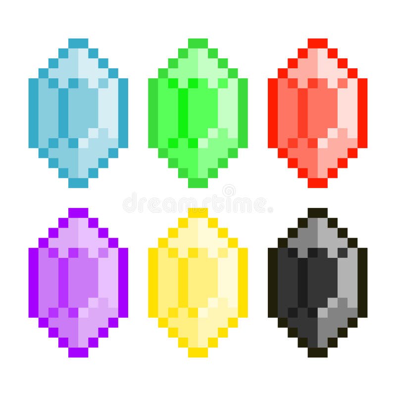 Pixel Ruby Gemstone Image 8 Bit Stock Illustration - Illustration of ...