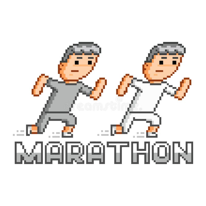Pixel Art Running Man for Game and Design Stock Illustration ...