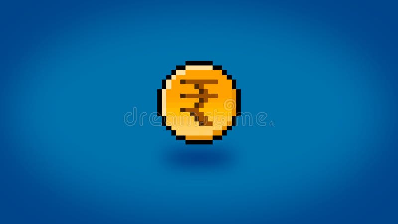Pixel Rupee Coin with Wings - Isolated 8 Bit Vector Stock Vector ...