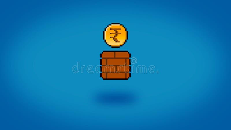 Pixel Rupee Coin with Wings - Isolated 8 Bit Vector Stock Vector ...