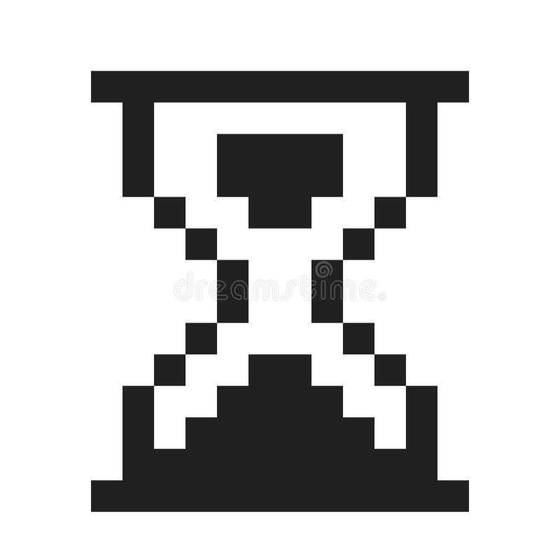 Pixel Sandglass Y2k Retro 8 Bit Loading Game, Progress Level, Status. Pixel Process Indicator ...