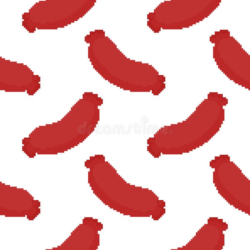 Pixel Sausage Seamless Pattern Stock Vector - Illustration of graphic ...